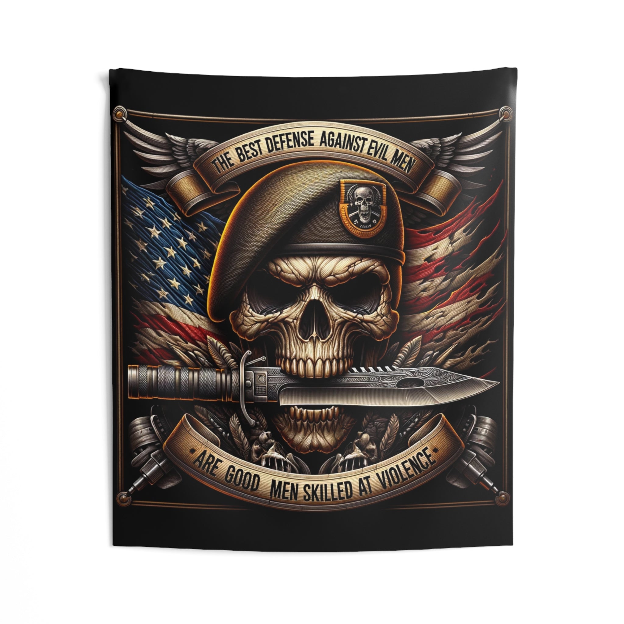 Guardian’s Creed Skull & Flag Emblem Tapestry