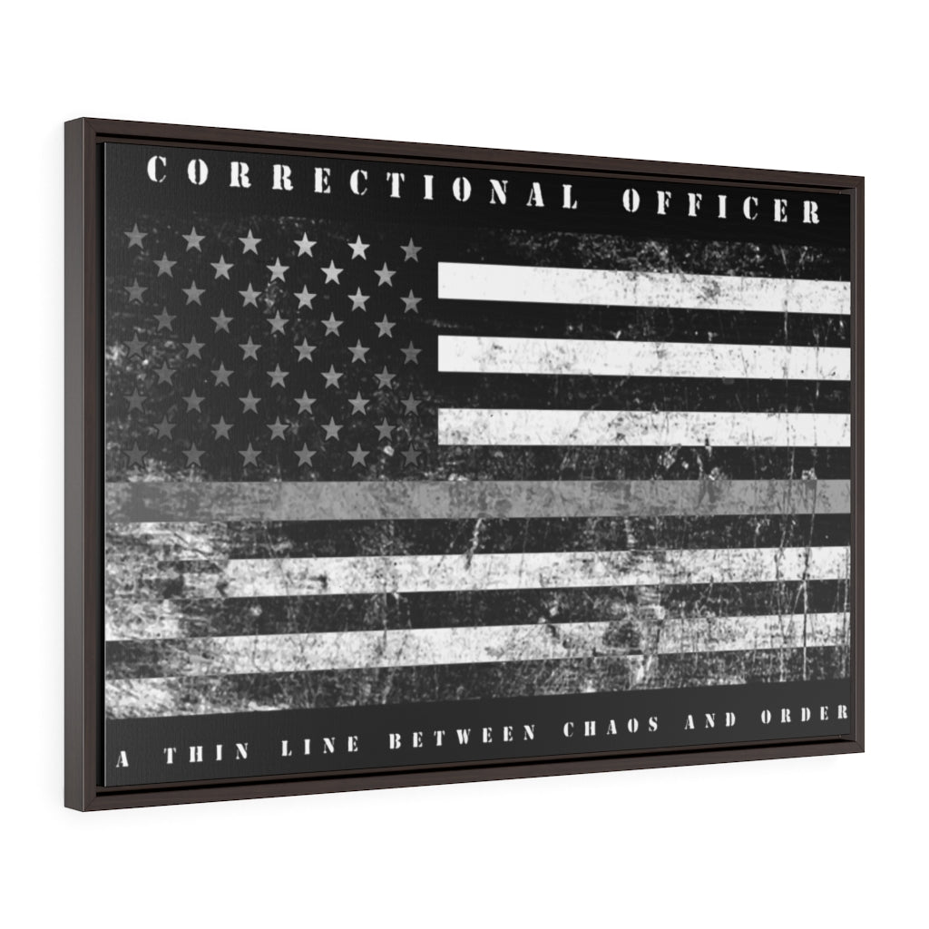 Correctional Officer Framed Canvas-A Thin Line Between Chaos and Order