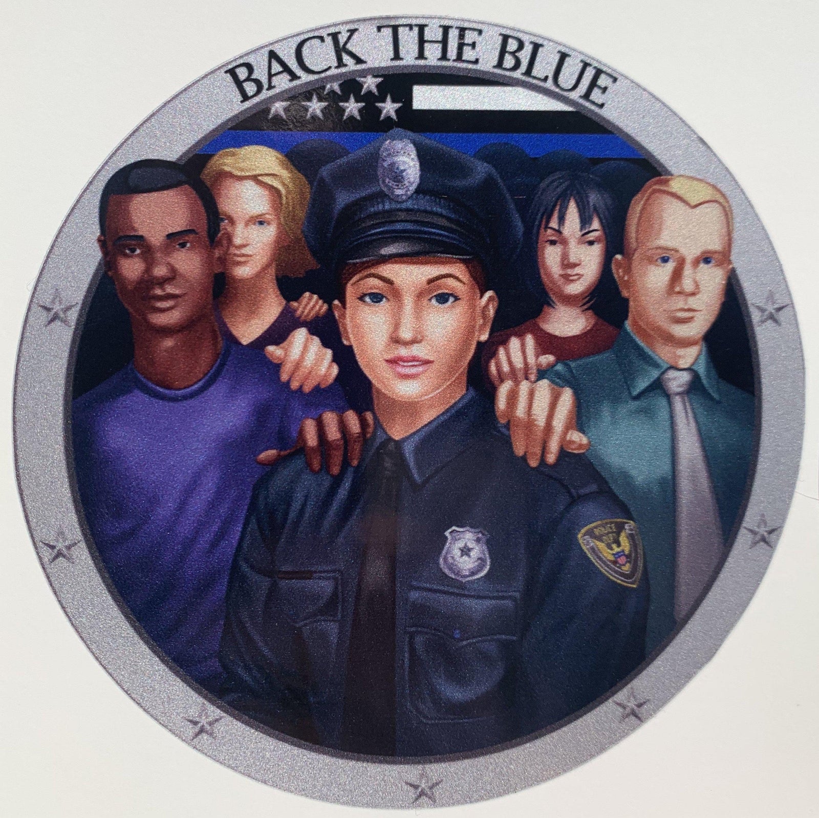 Back the Blue Police Officer Decal