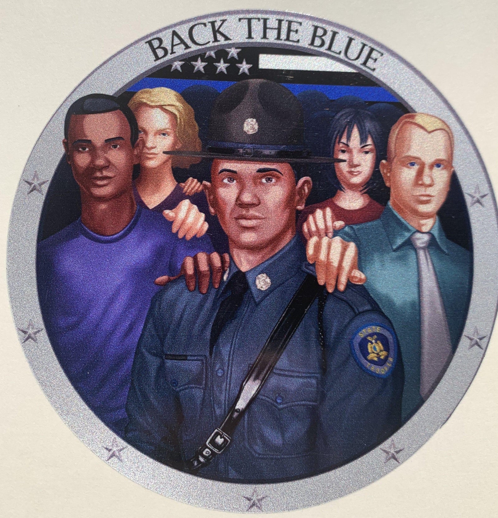 Back the Blue State Trooper Decal