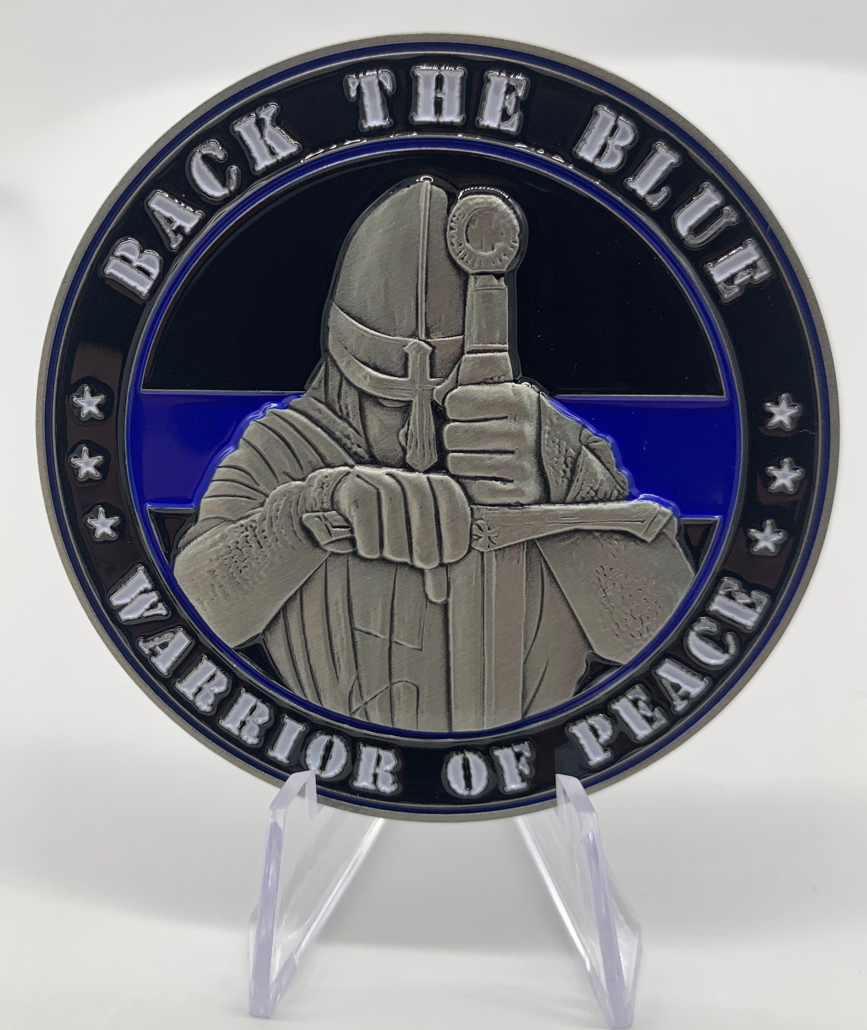 Back The Blue Challenge Coin-Warrior of Peace
